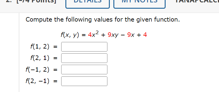 Solved Compute the following values for the given | Chegg.com