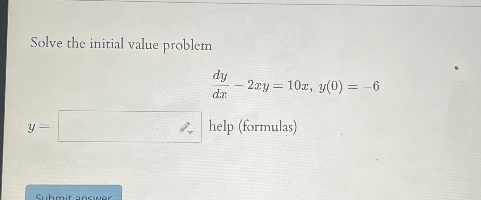 Solved Solve the initial value | Chegg.com