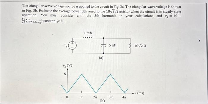 The triangular-wave voltage source is applied to the | Chegg.com