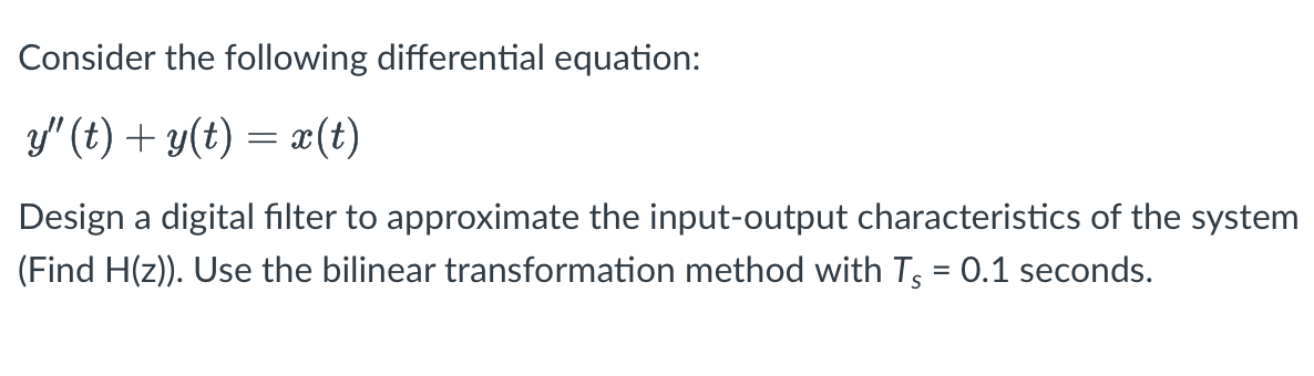 Solved Consider The Following Differential