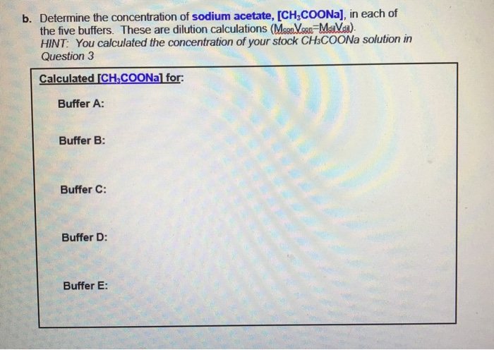 5. Enter your data for the acetate buffer solutions | Chegg.com