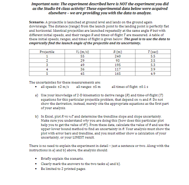 Solved as the Studio 04 ﻿class activity! These experimental | Chegg.com