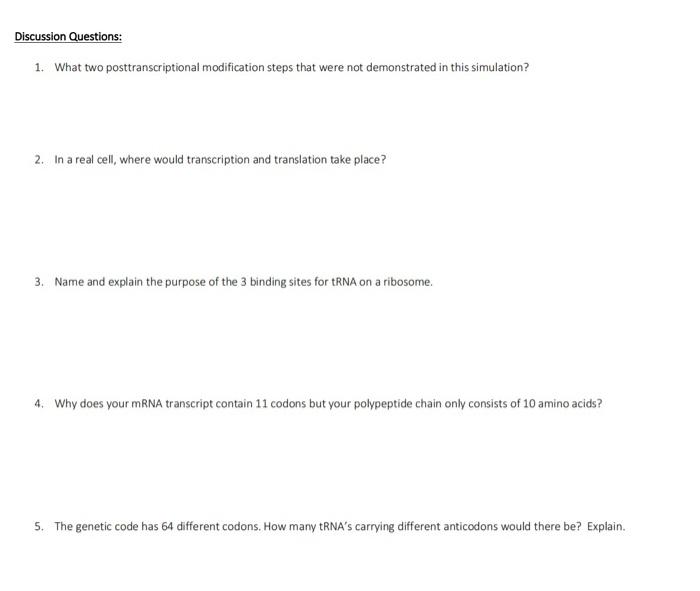 Solved Instructions: Using the assigned sequence of DNA, | Chegg.com