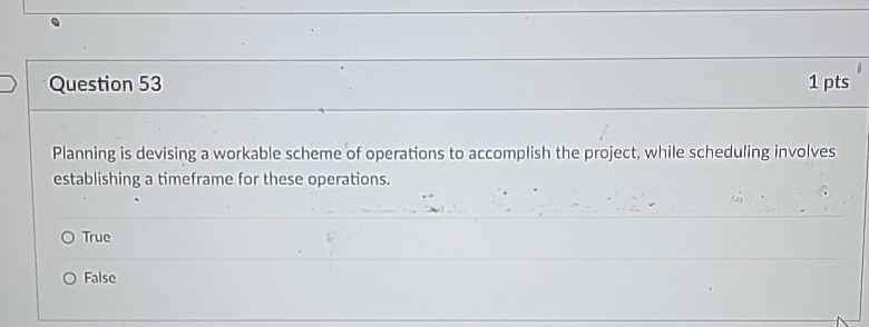 Solved Question 531ptsPlanning is devising a workable scheme | Chegg.com