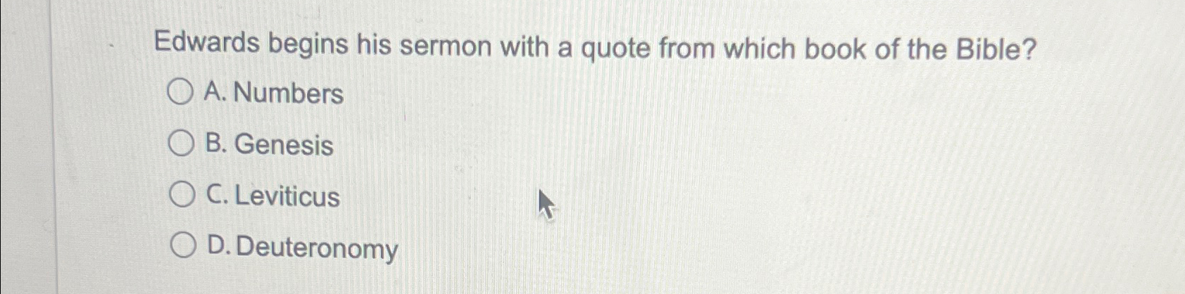 Solved Edwards begins his sermon with a quote from which | Chegg.com