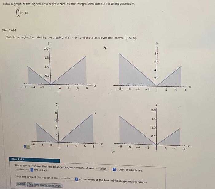 Solved Draw a graph of the signed area represented by the | Chegg.com