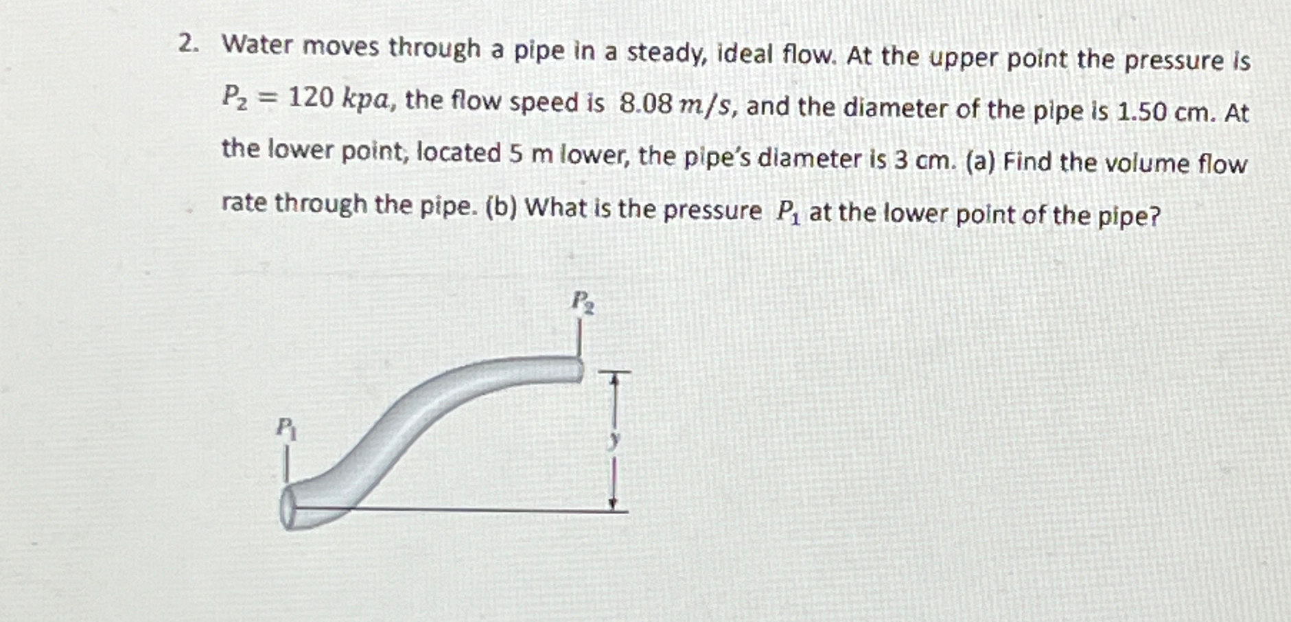 Solved Water moves through a pipe in a steady, ideal flow. | Chegg.com