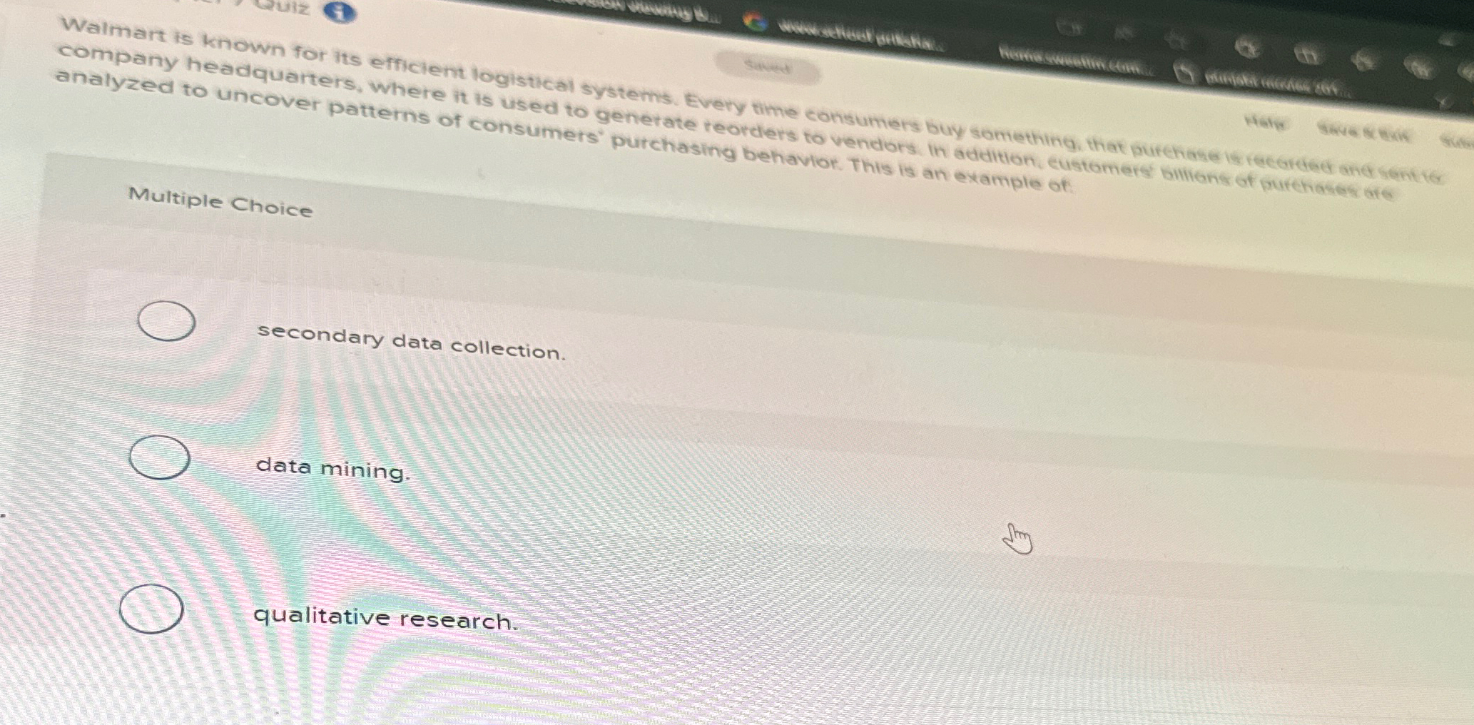 Solved Multiple Choicesecondary data collection.data | Chegg.com