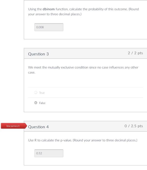 Using the dbinom function, calculate the probability | Chegg.com