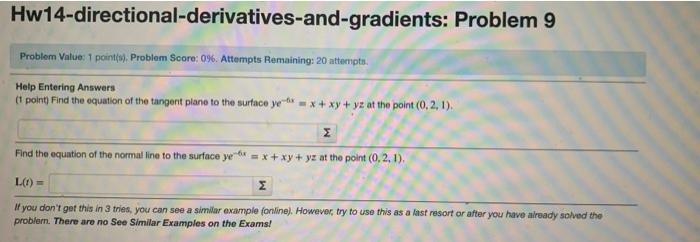 Solved Hw14-directional-derivatives-and-gradients: Problem | Chegg.com