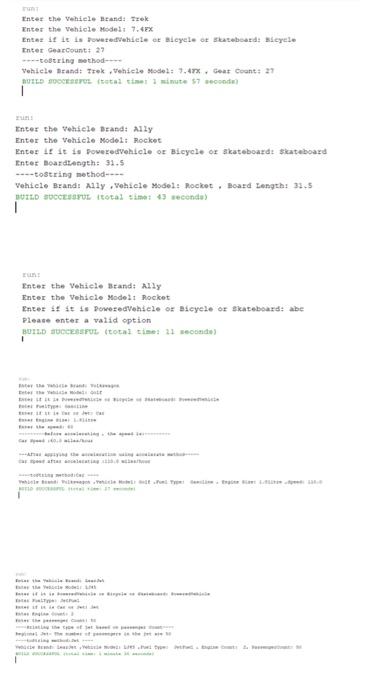 Solved Create A Main Class Named Vehicle Mainmethod 2