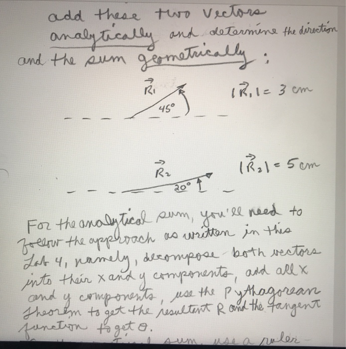 Solved the direction add these two vectors analytically and | Chegg.com