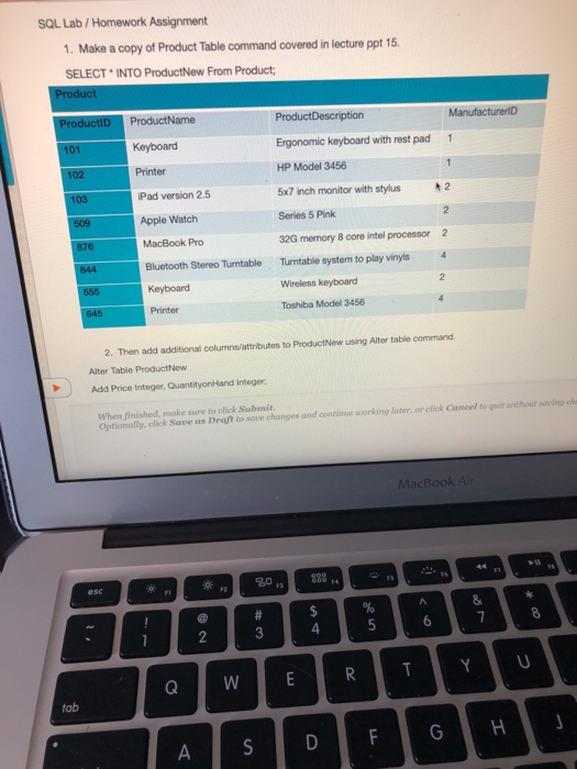 Solved SQL Lab / Homework Assignment 1. Make a copy of | Chegg.com
