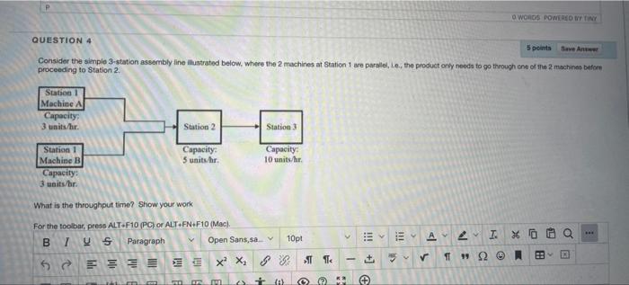 Solved Considior the simple 3-station assembly line | Chegg.com