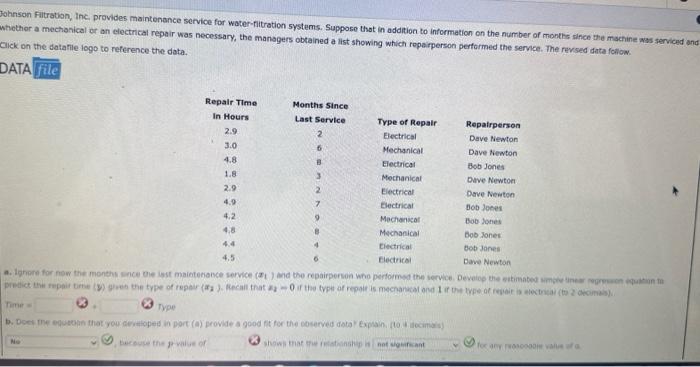 Solved ohnson filtration, Inc, provides maintenance service | Chegg.com