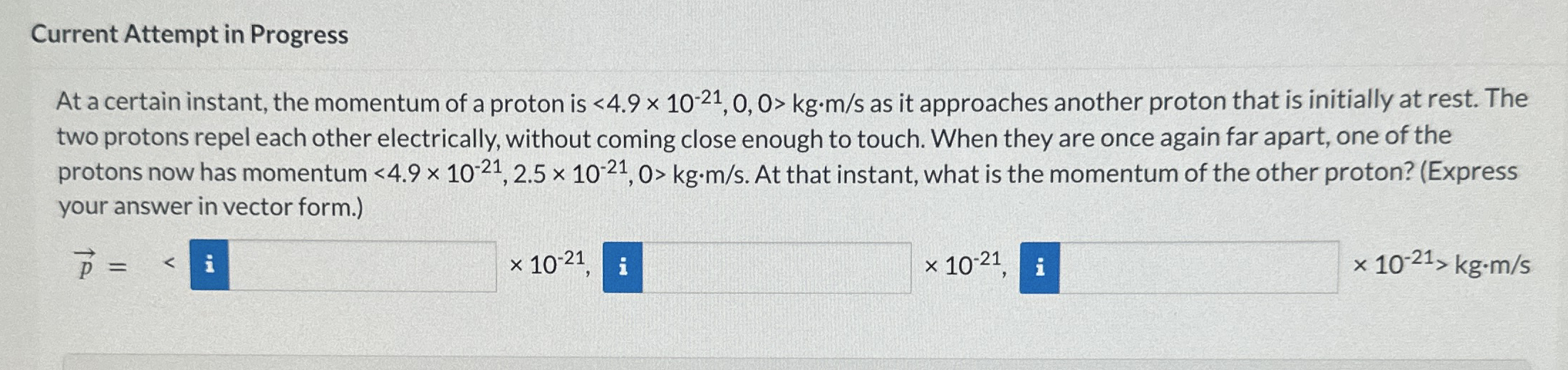 Solved Current Attempt in ProgressAt a certain instant, the | Chegg.com