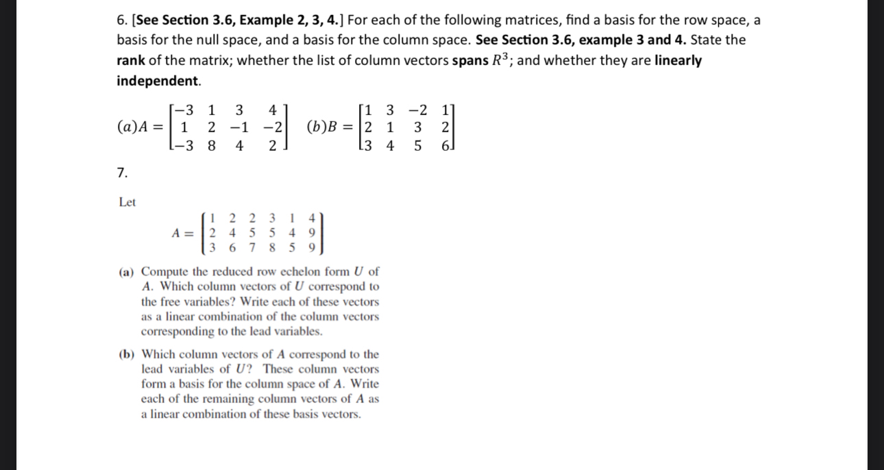 Solved [See Section 3.6, ﻿Example 2, 3, 4.] ﻿For each of the | Chegg.com