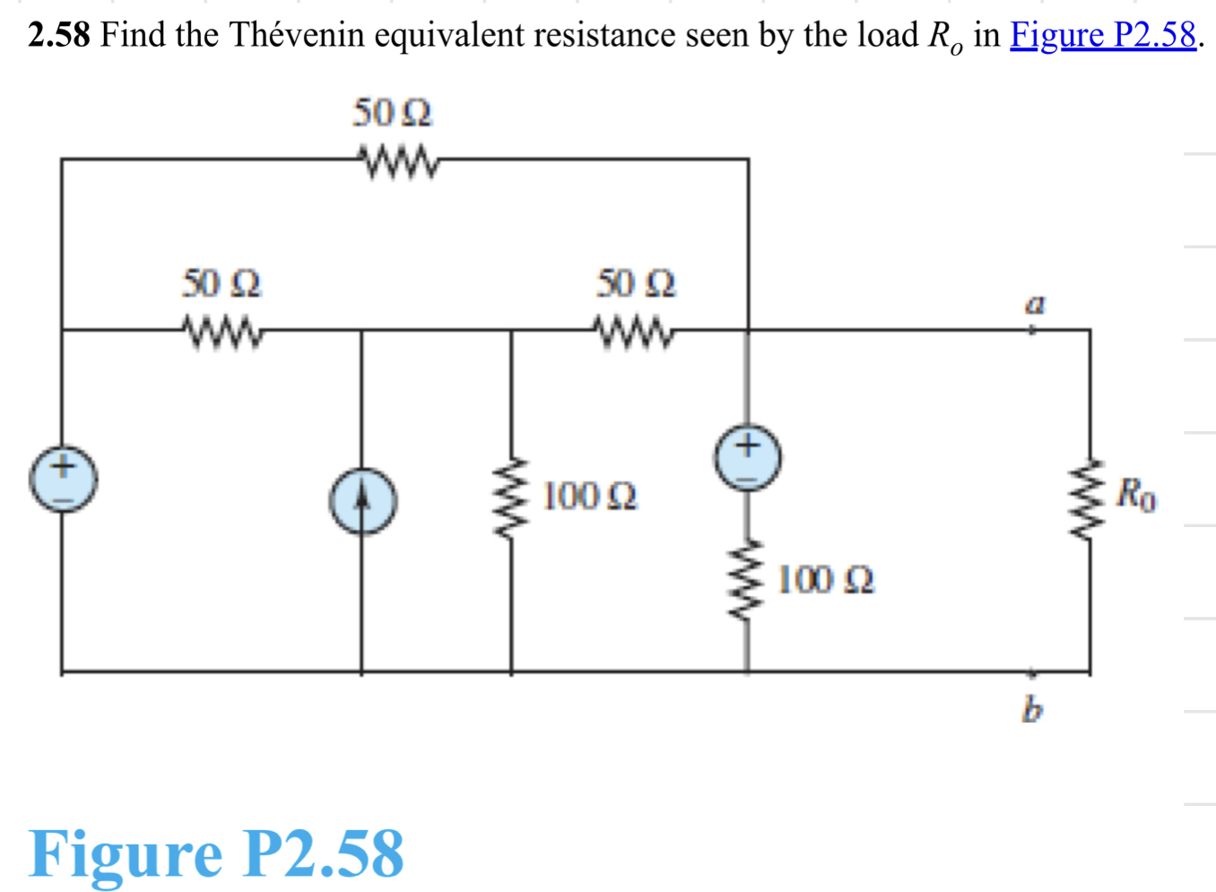 Solved 2.58 ﻿Find the Thévenin equivalent resistance seen by | Chegg.com