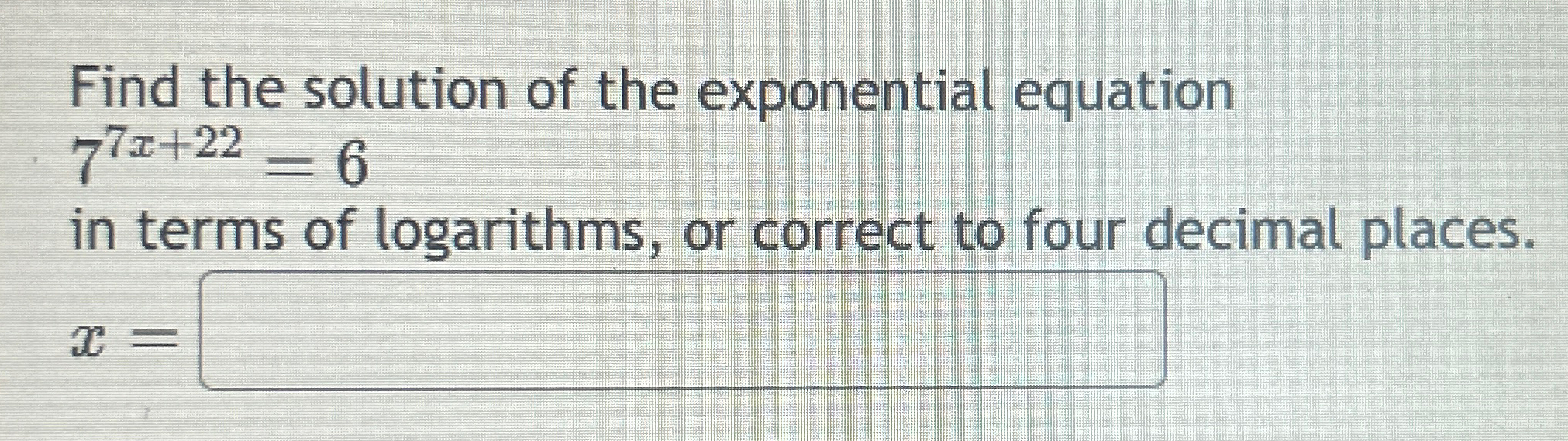 Solved Find the solution of the exponential | Chegg.com