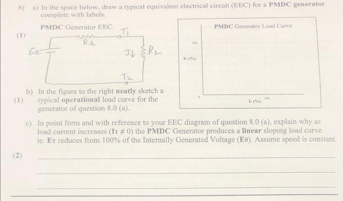 Solved 8) a) In the space below, draw a typical equivalent | Chegg.com