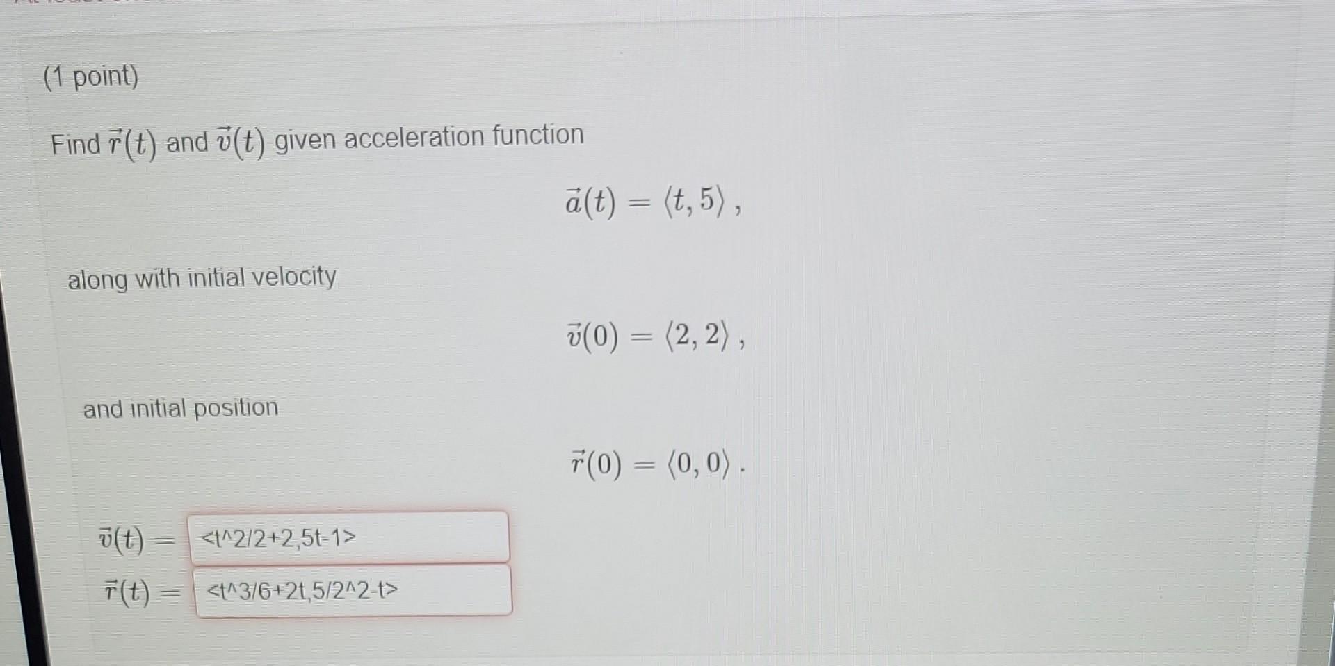 Solved 1 Point Find The Velocity V T And The Speed ∣v T ∣