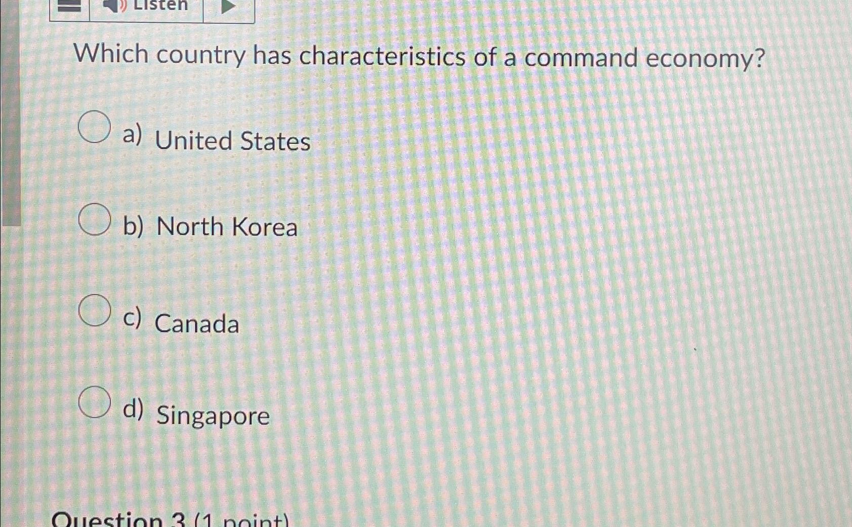 Solved Which country has characteristics of a command | Chegg.com