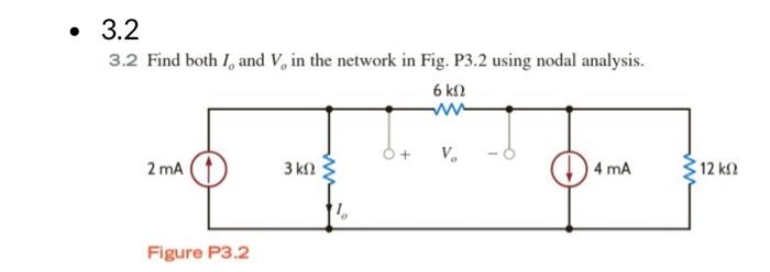 Solved 3.2 Find both Io and Vo in the network in Fig. P3.2 | Chegg.com