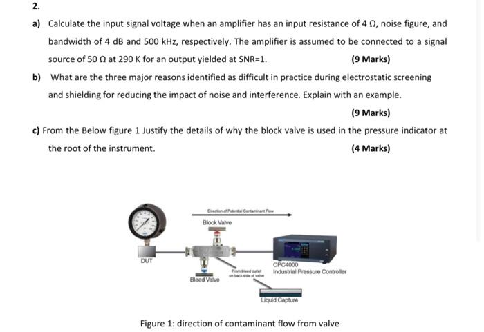 Solved 2. a) Calculate the input signal voltage when an | Chegg.com