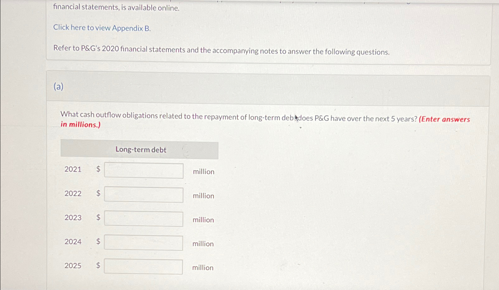 Solved financial statements, is available online.Click here | Chegg.com
