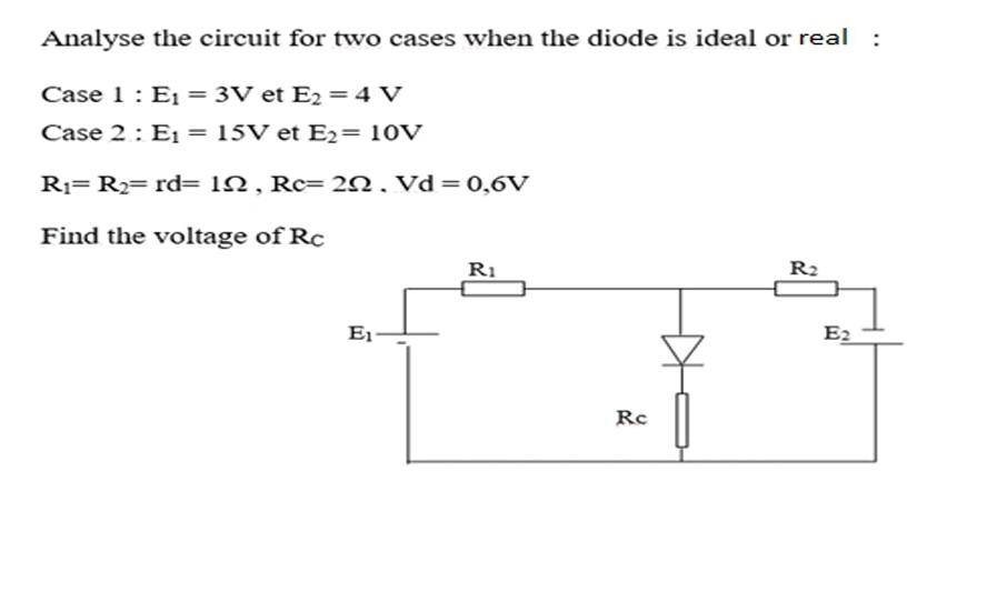 Solved Analyse the circuit for two cases when the diode is | Chegg.com