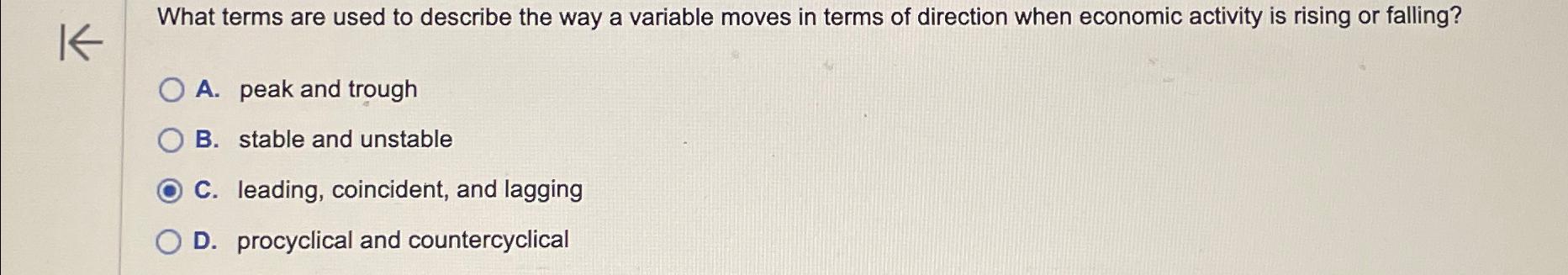 Solved What terms are used to describe the way a variable | Chegg.com