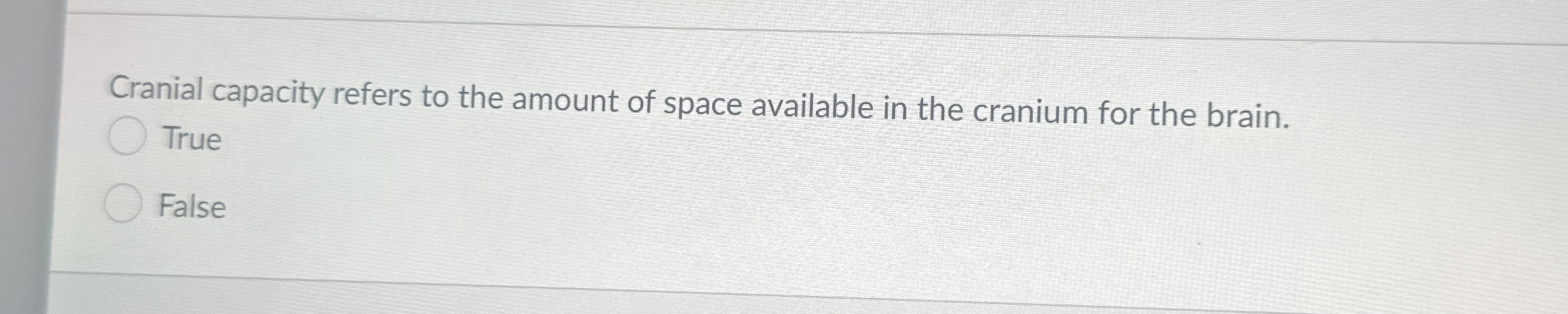 Solved Cranial capacity refers to the amount of space | Chegg.com