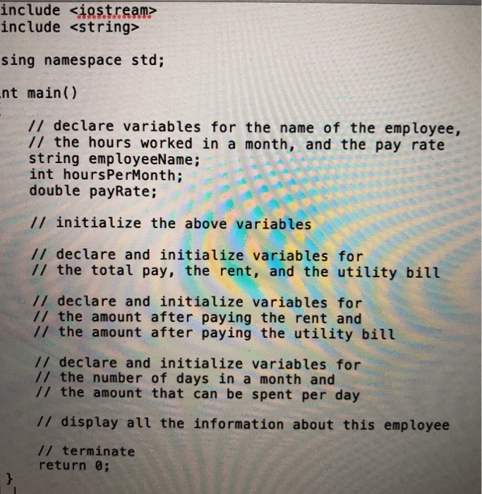 Solved include include sing namespace std; -nt main() // | Chegg.com