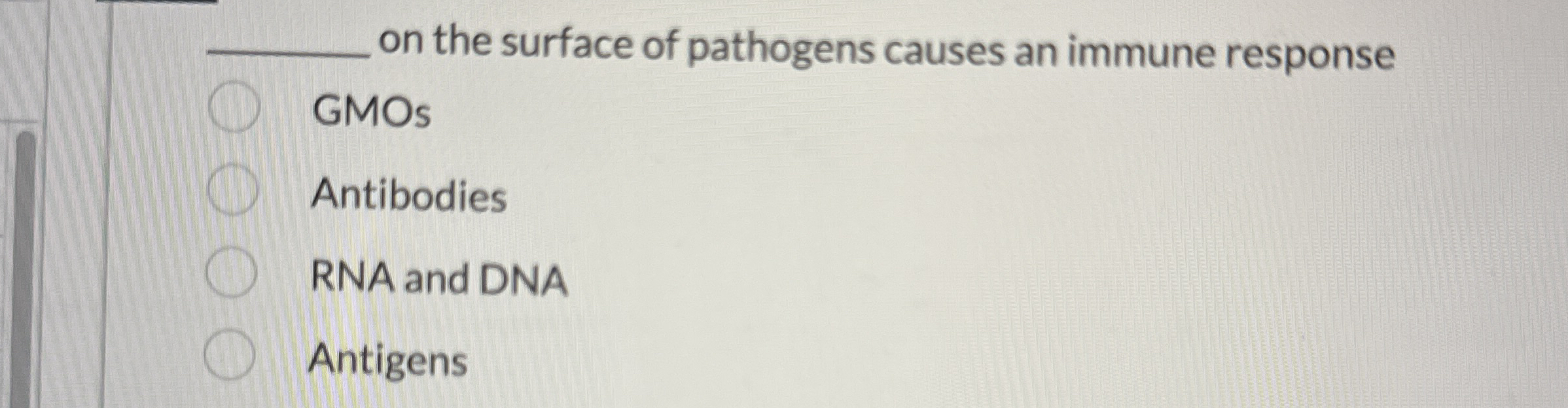 Solved q, ﻿on the surface of pathogens causes an immune | Chegg.com
