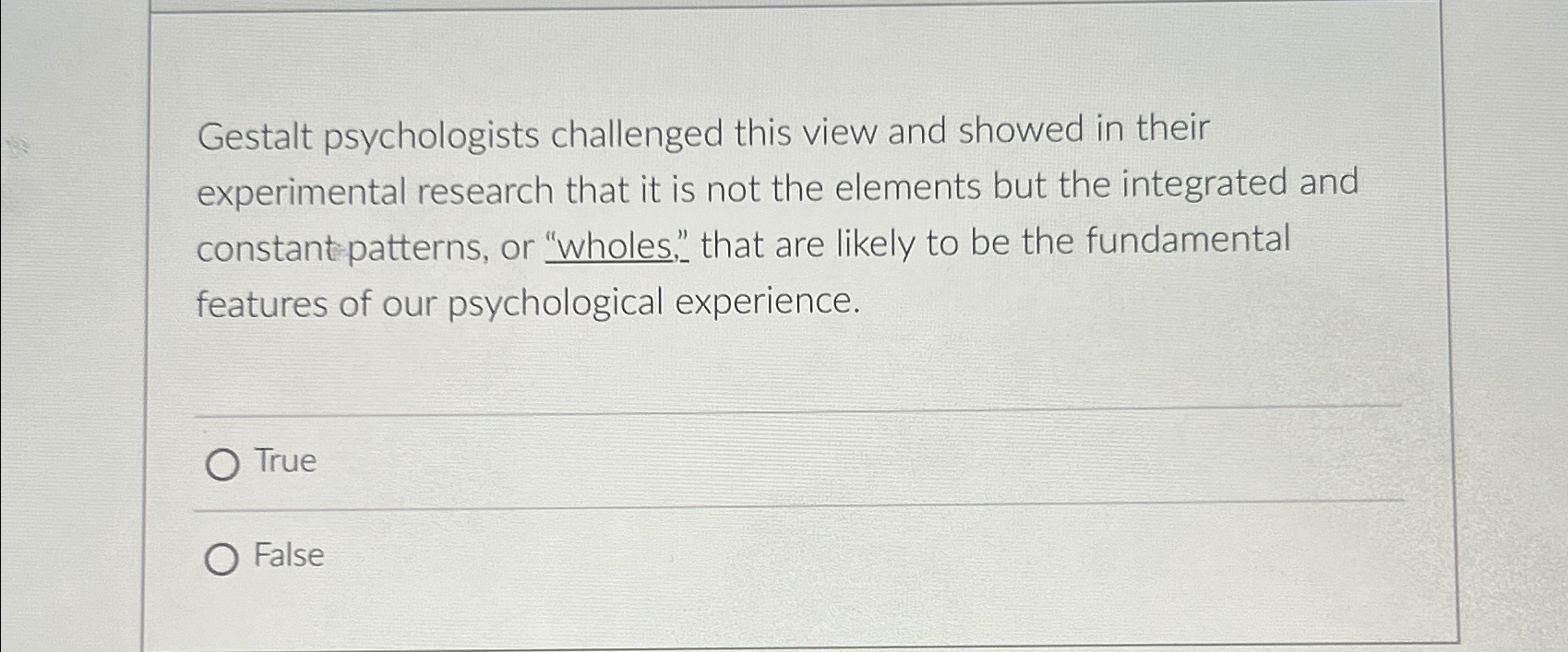 Solved Gestalt psychologists challenged this view and showed | Chegg.com