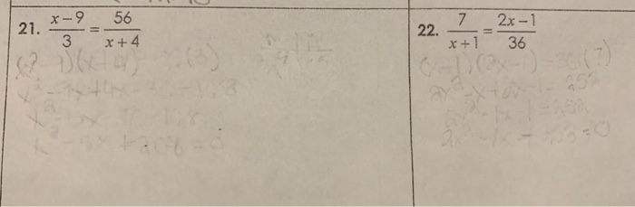 Solved 21. 프- 56 7 2x-1 22. x+1 36 )-26(7) 6:0 | Chegg.com