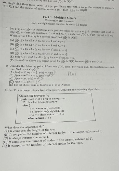 You might find these facts useful: In a proper binary | Chegg.com