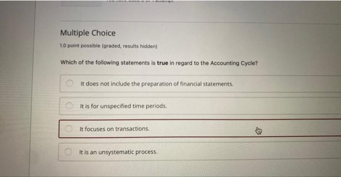 Solved Multiple Choice 1.0 point possible (graded, results | Chegg.com