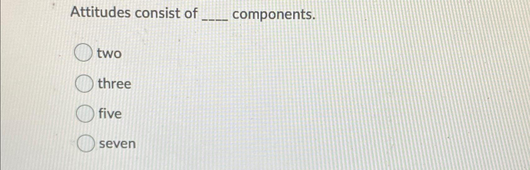 Solved Attitudes consist of components.twothreefiveseven | Chegg.com