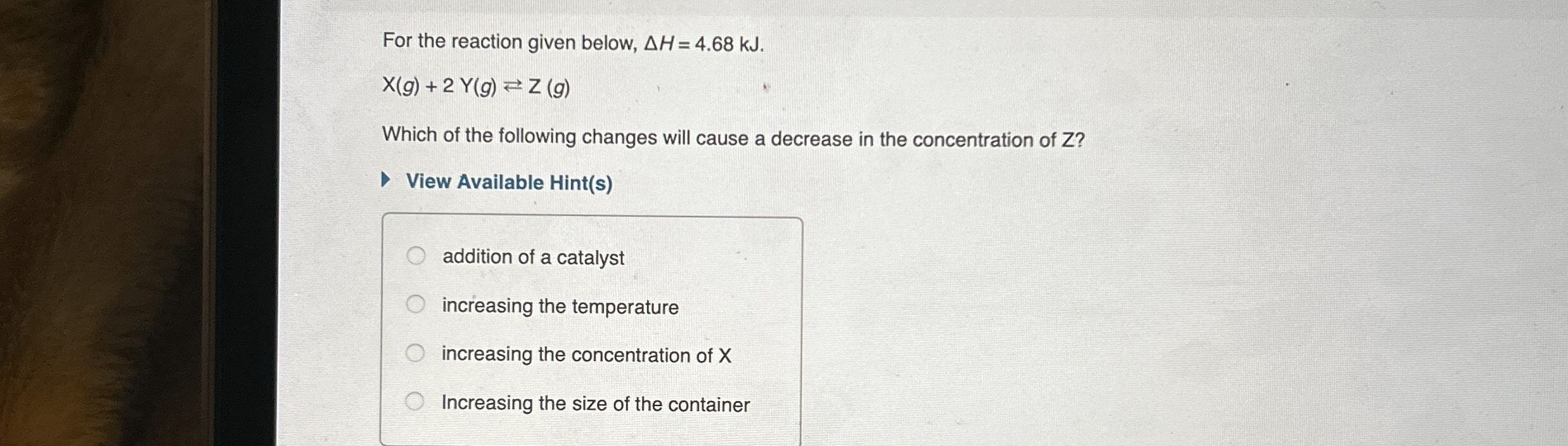 Solved For the reaction given below, | Chegg.com