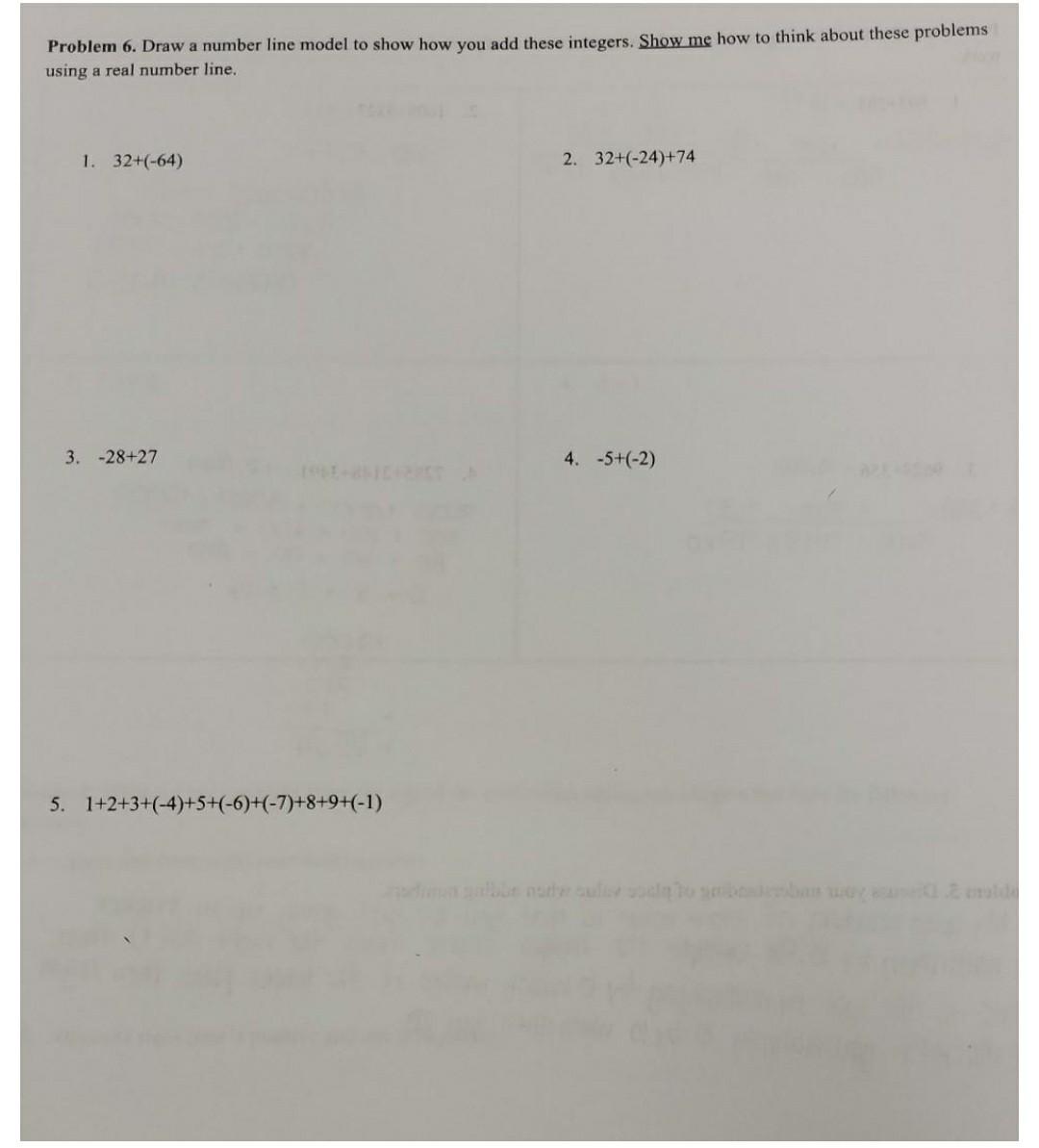 Solved Problem 6. Draw a number line model to show how you | Chegg.com