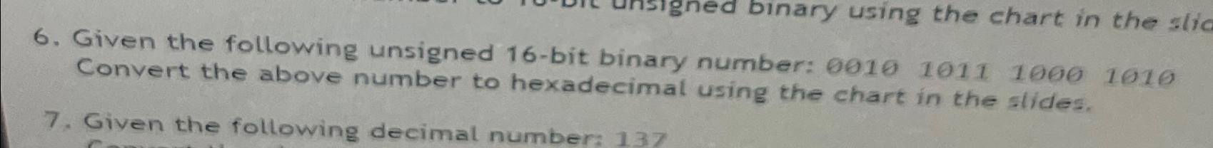 Solved Given the following unsigned 16-bit binary number: | Chegg.com
