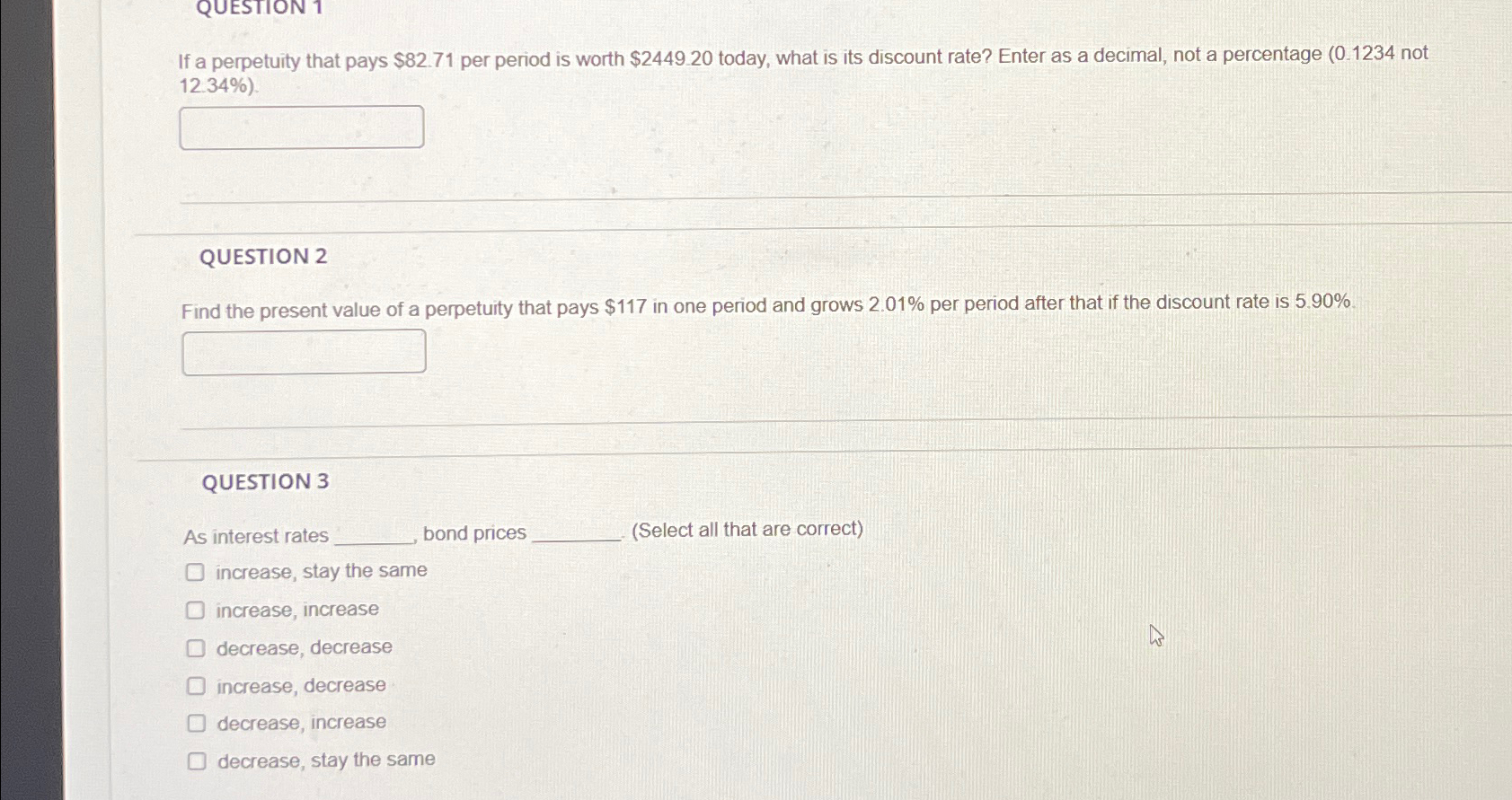 Solved If a perpetuity that pays $82.71 ﻿per period is worth | Chegg.com
