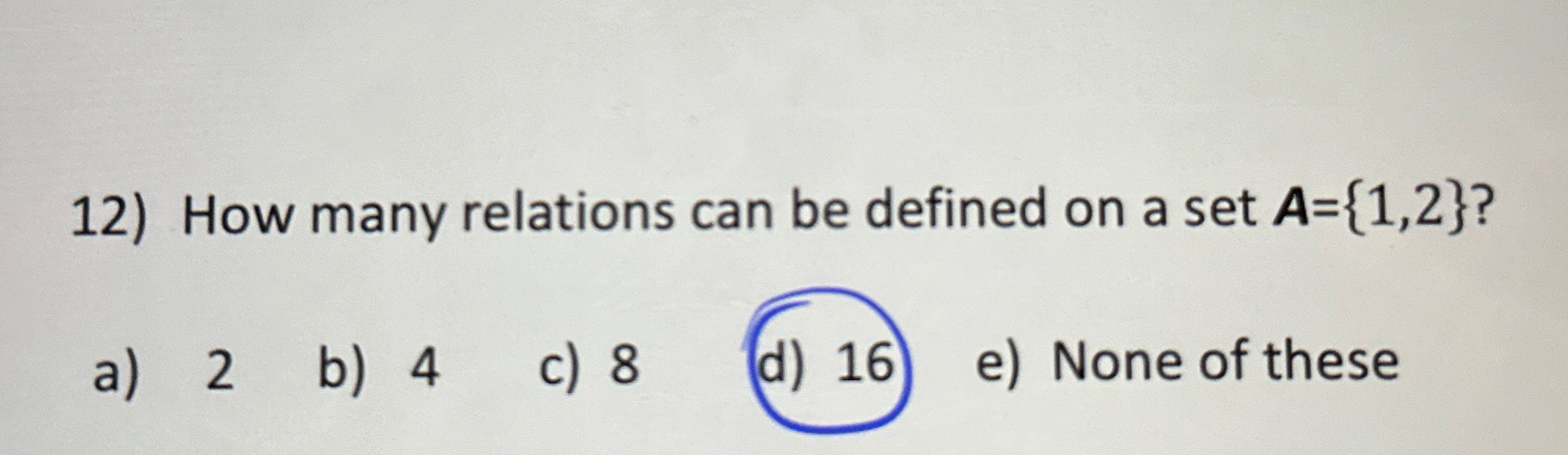 Solved How many relations can be defined on a set | Chegg.com
