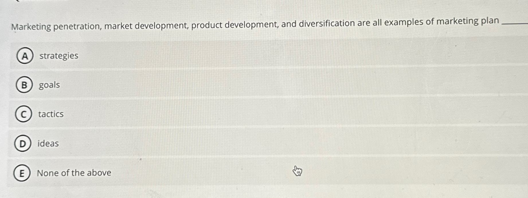 Solved Marketing penetration, market development, product | Chegg.com