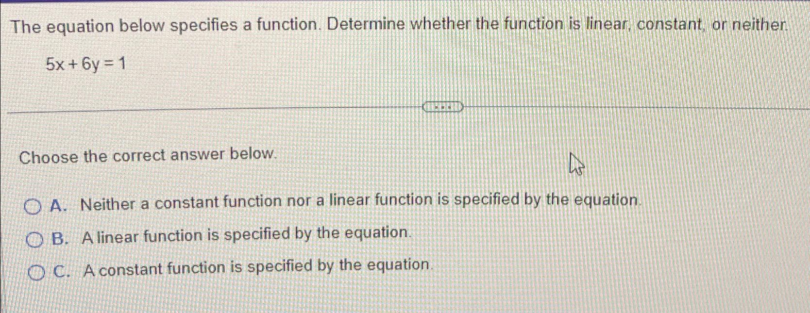 Solved The equation below specifies a function. Determine | Chegg.com