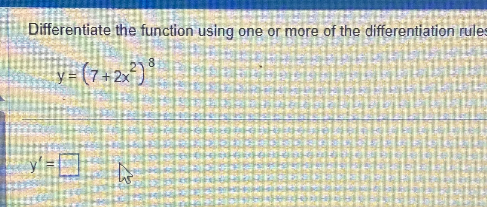 Solved Differentiate the function using one or more of the | Chegg.com