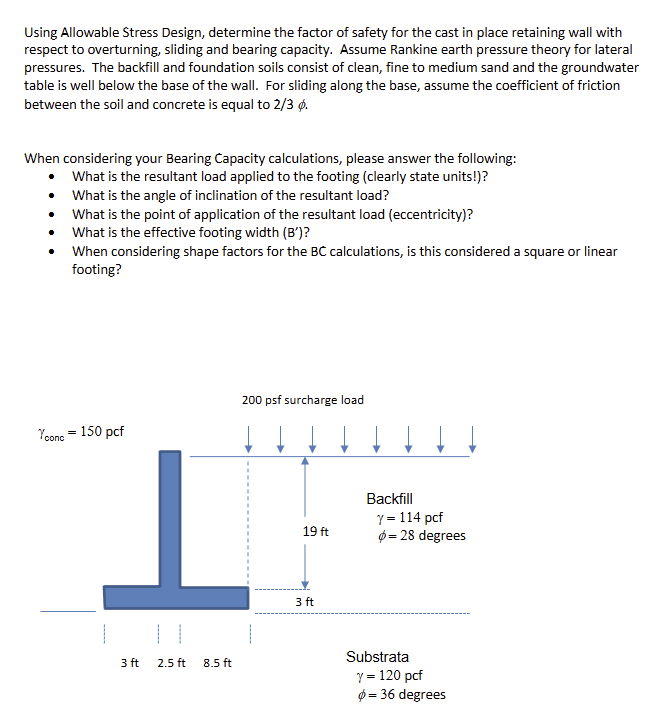 Solved Using Allowable Stress Design, determine the factor | Chegg.com