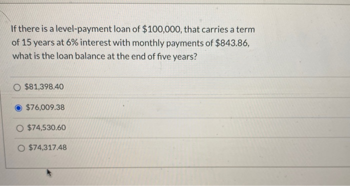 Solved If there is a level-payment loan of $100,000, that | Chegg.com