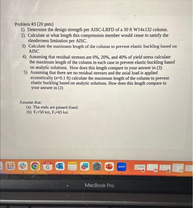 Problem \#3 (20 pnts) 1) Determine the design | Chegg.com